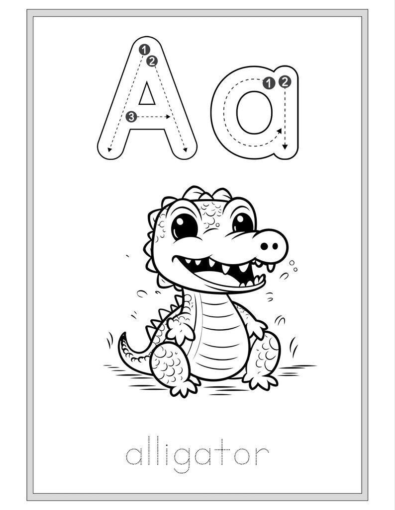 Children's Alphabet Coloring Book-printable - Etsy