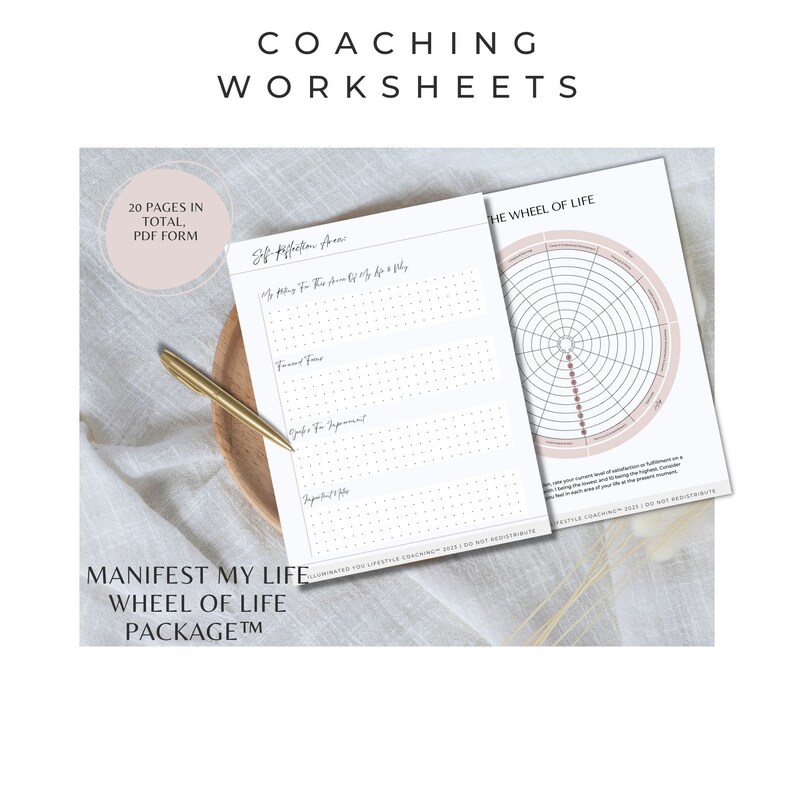 Wheel of Life Coaching Sheets Package PDF DOWNLOAD Wheel of Life ...