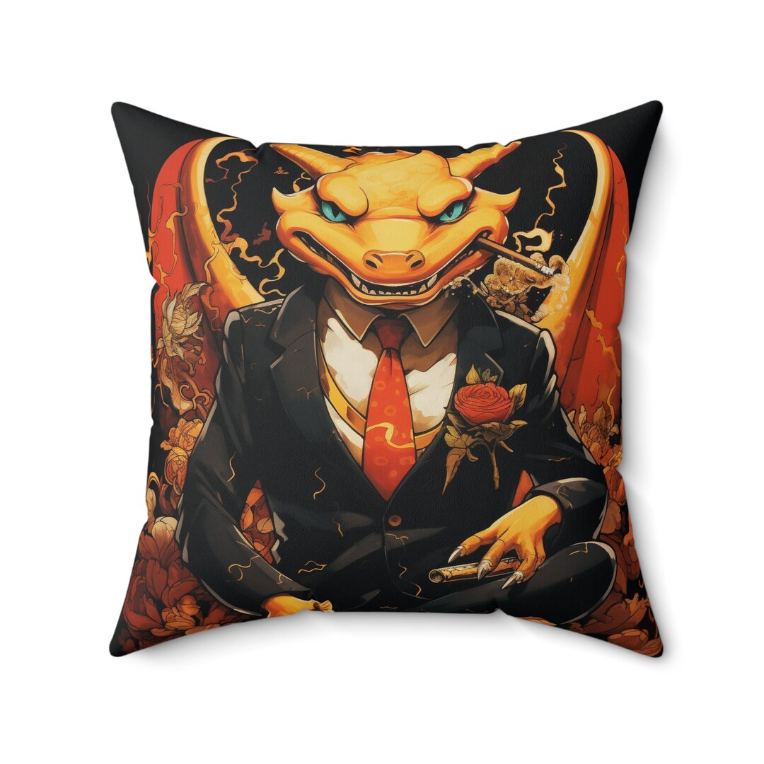 Charizard is All Business , Pokémon Decorative Throw Pillow Game Room ...