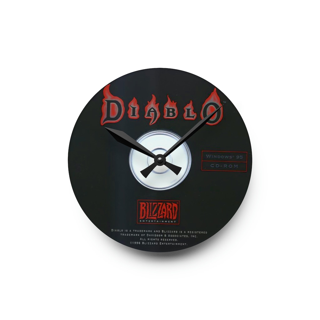 Retro Diablo PC Gaming Room Wall Décor Acrylic Clock - Etsy