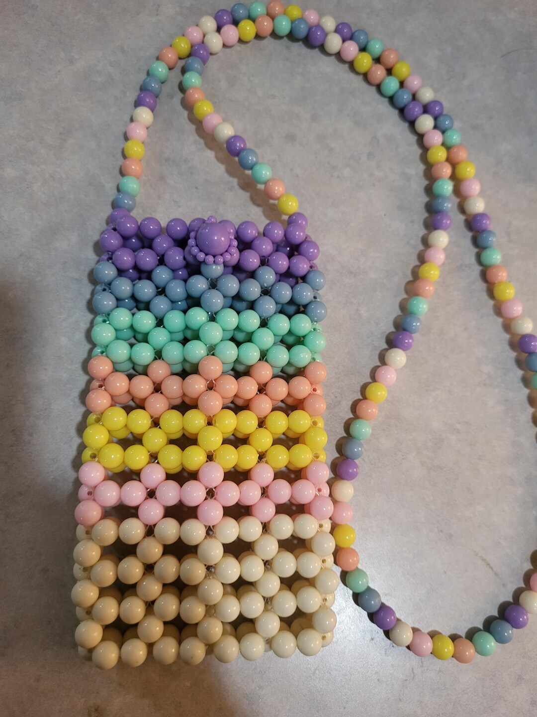 Beaded Long Strapped Rainbow Purse - Etsy