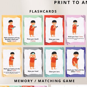 Wudu Instructions in English | Teaching Wudhu | Wudu Flashcards | Wudu ...