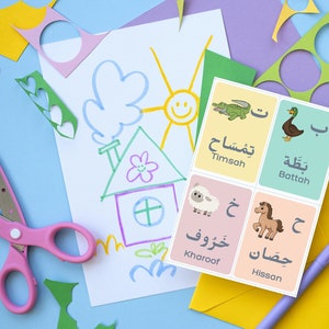 Animal Flashcards, Arabic Letters, Alphabet, Colors, Homeschool, Fiche ...