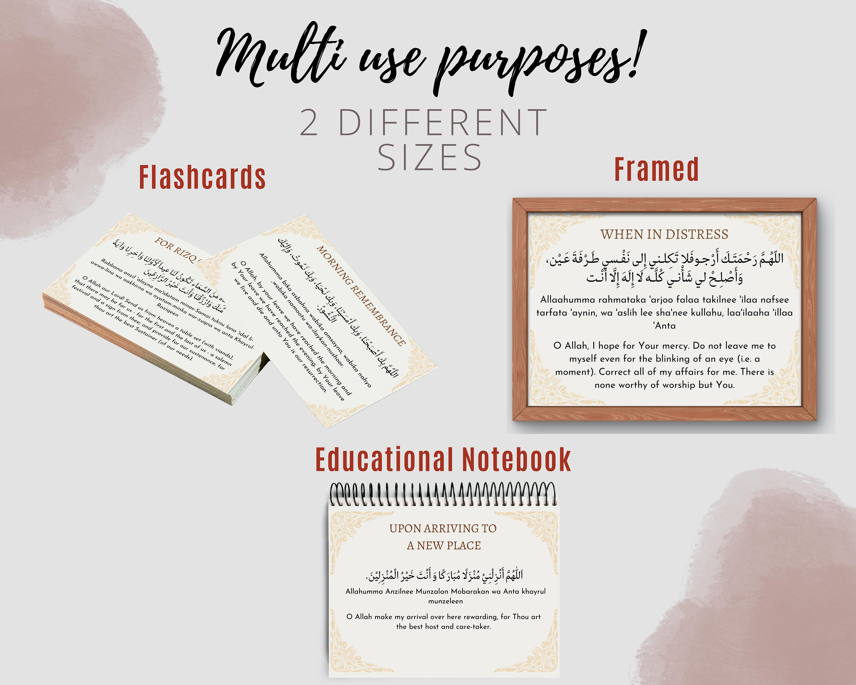 70 Daily Dua Cards Islamic Pocket Flash Cards Framed Dua Poster Muslim ...