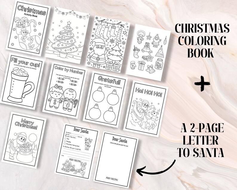 Coloring Letter to Santa + Christmas Coloring Book | Letter to Santa ...