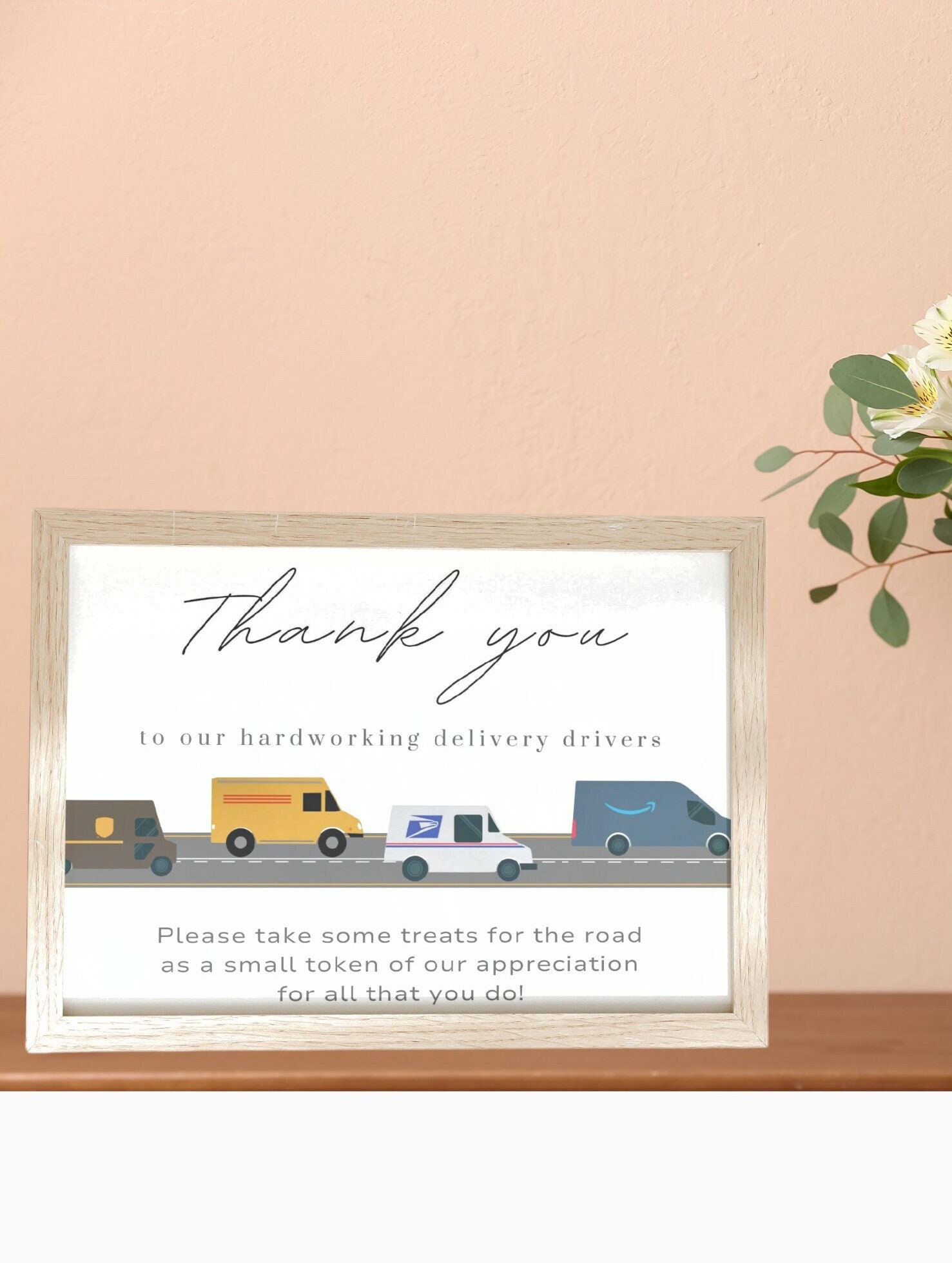 Delivery Driver Thank You Poster | Delivery Driver Snack Sign | Treat ...