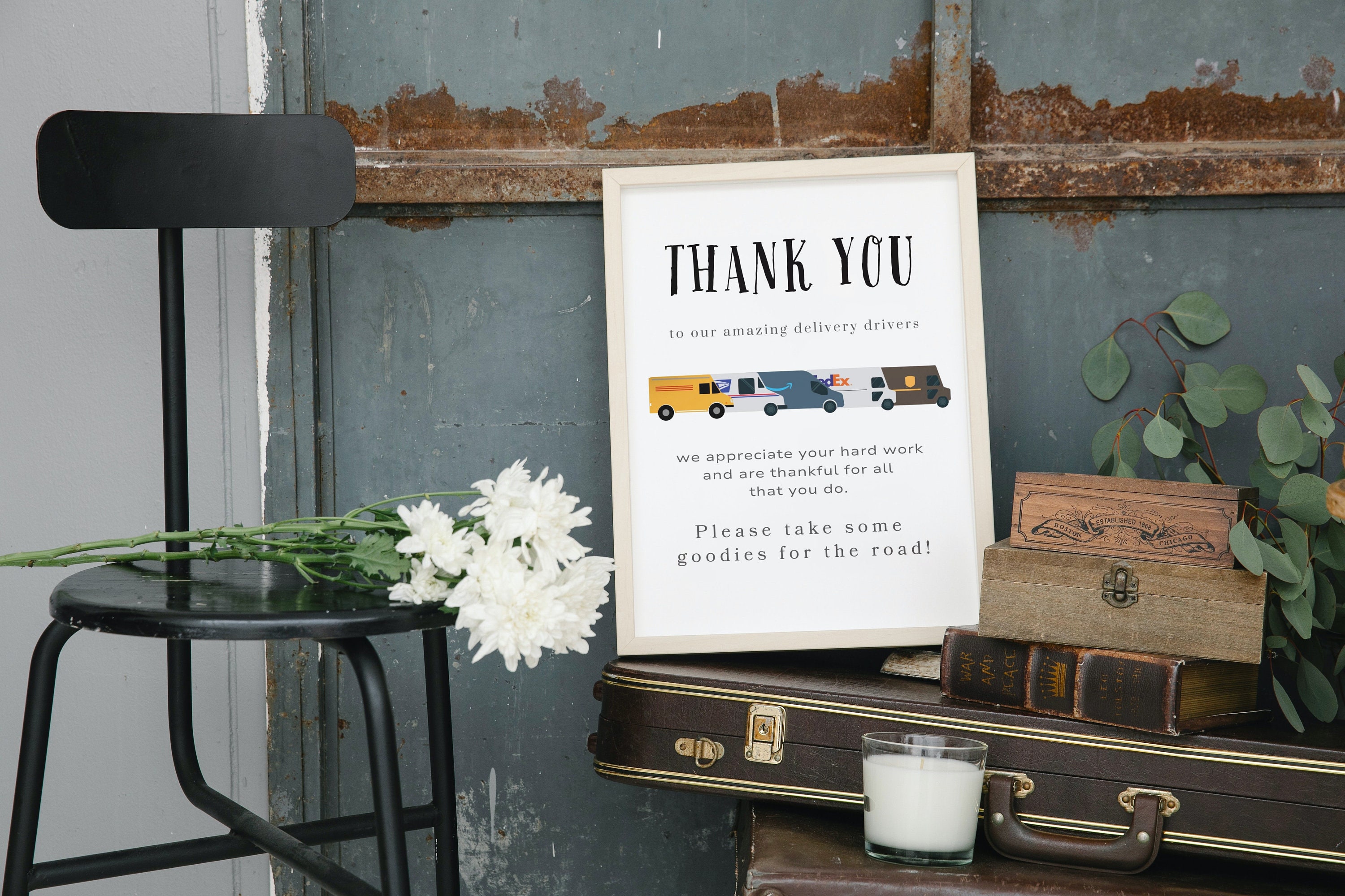 Delivery Driver Thank You Poster | Delivery Driver Snack Sign | Treat ...