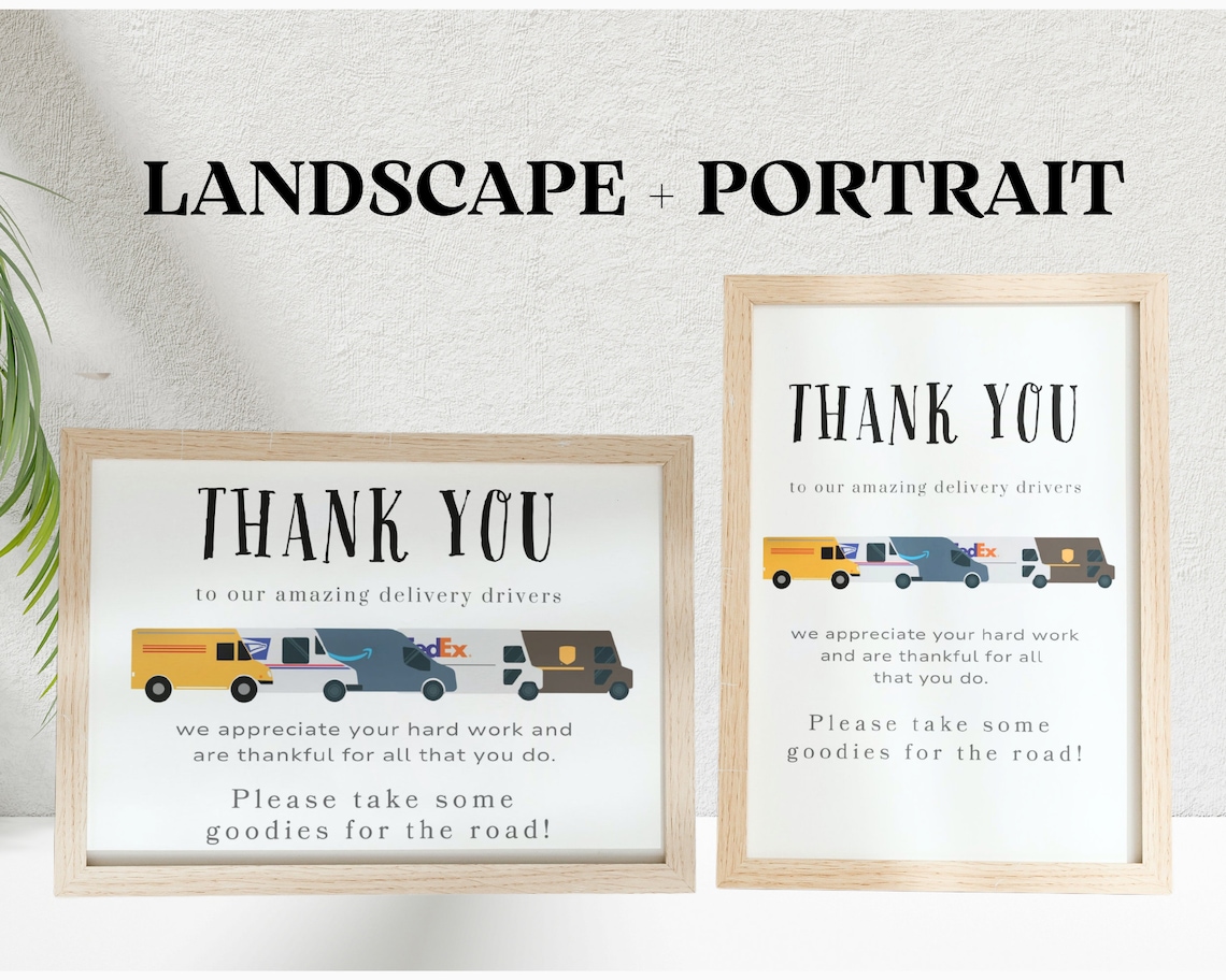 Delivery Driver Thank You Poster | Delivery Driver Snack Sign | Treat ...