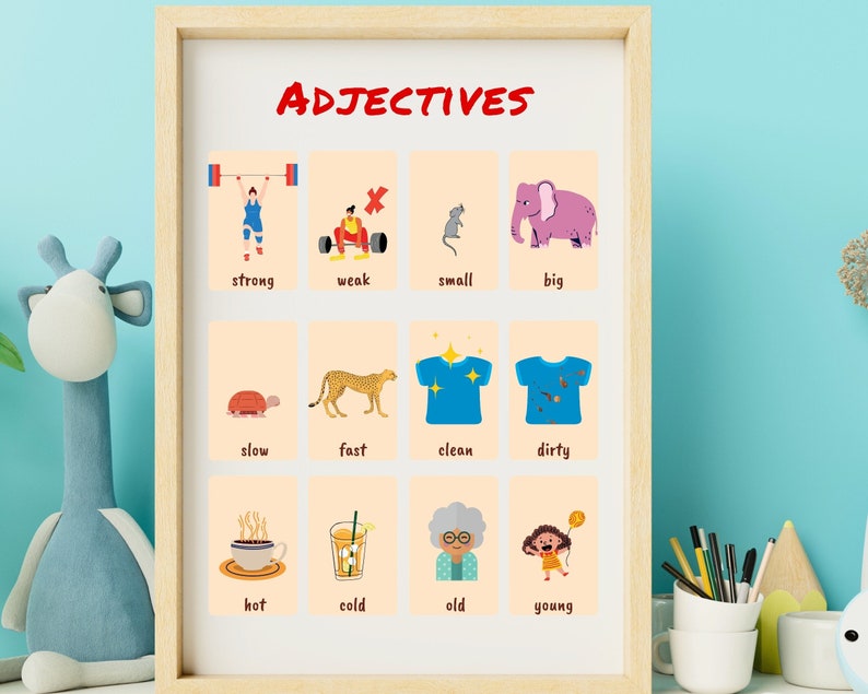 Adjectives Flashcards and Poster | Learn English | SEN | Homeschool ...
