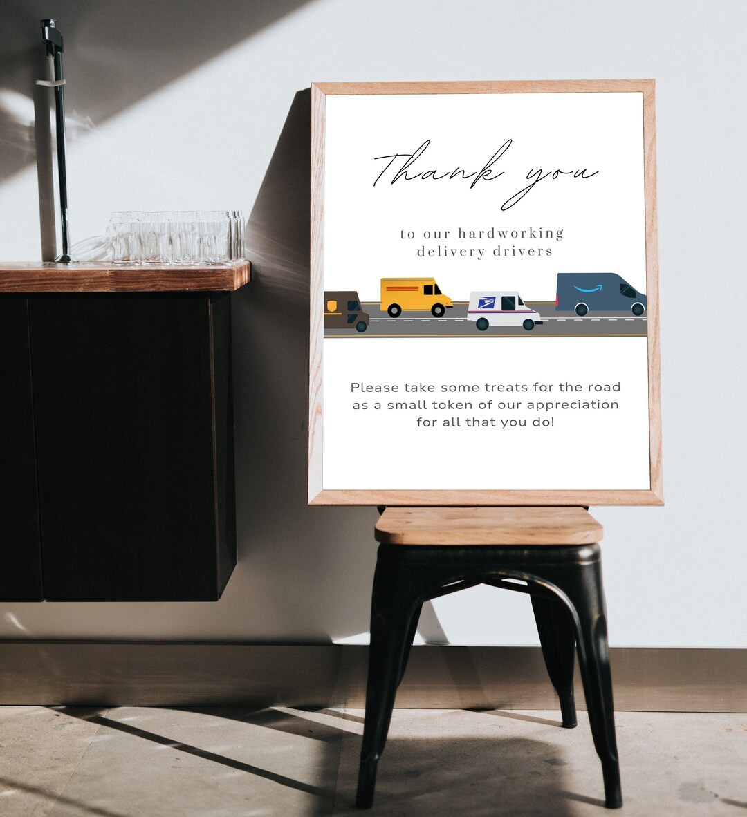 Delivery Driver Thank You Poster | Delivery Driver Snack Sign | Treat ...