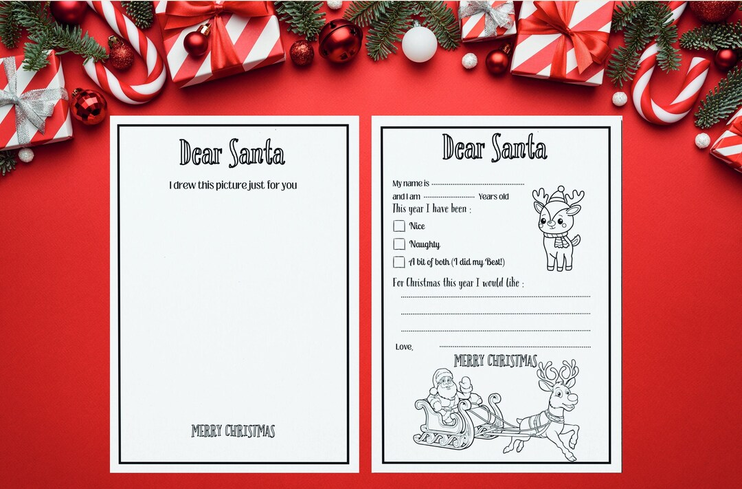 Coloring Letter to Santa + Christmas Coloring Book | Letter to Santa ...