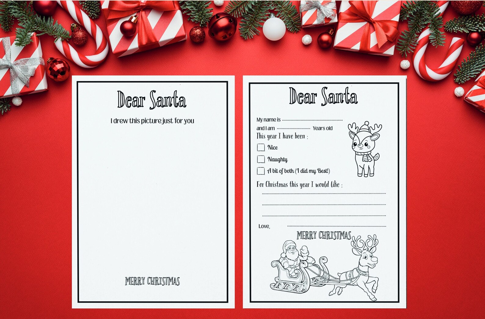 Coloring Letter to Santa + Christmas Coloring Book | Letter to Santa ...