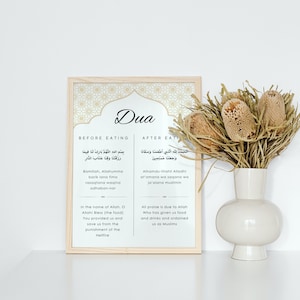Dua Wall Art for Kitchen | Islamic Dining Room | Dua Before Eating ...