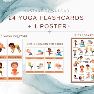 Yoga Poses Flashcards for Children Preschool Activity | Kids Flashcards ...