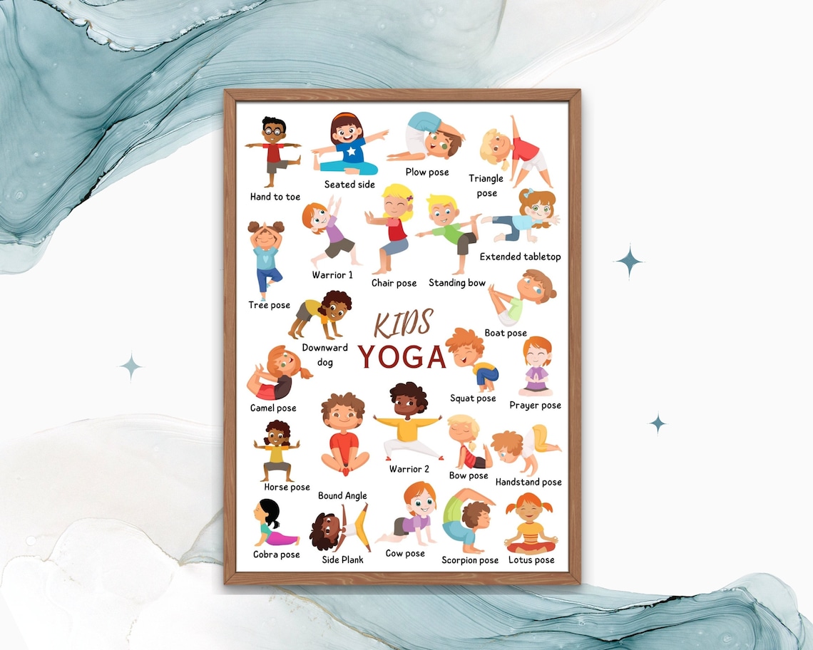 Yoga Poses Flashcards for Children Preschool Activity | Kids Flashcards ...