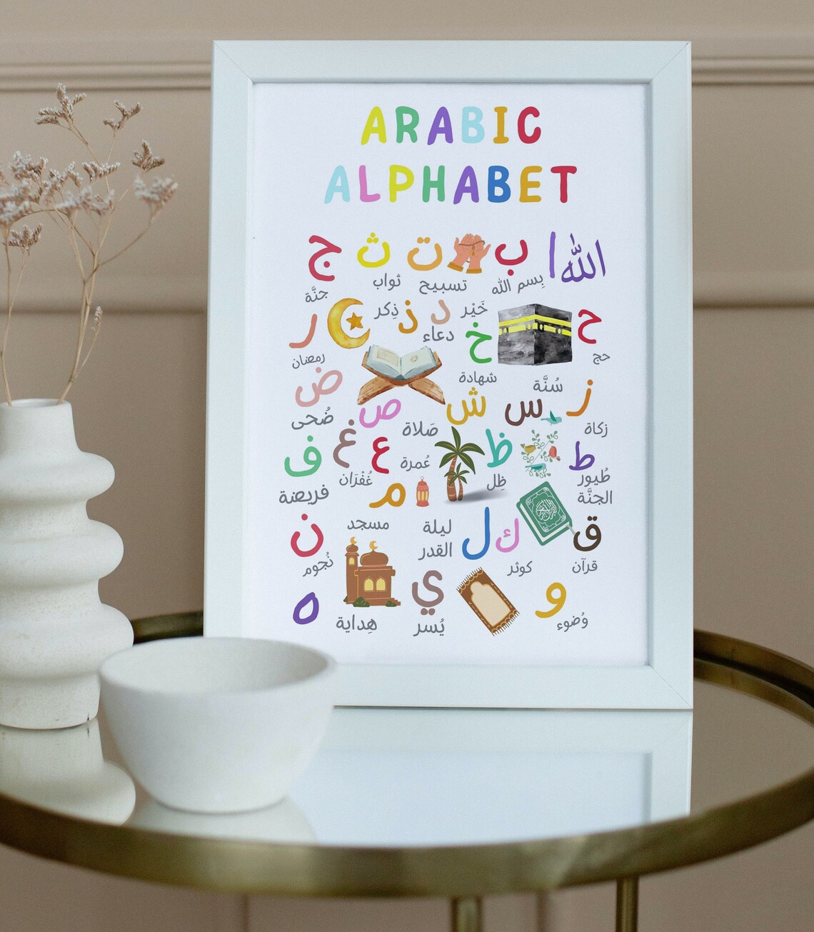 Arabic Alphabet Printable Wall Art, Islamic Wall Art, Arabic Poster ...