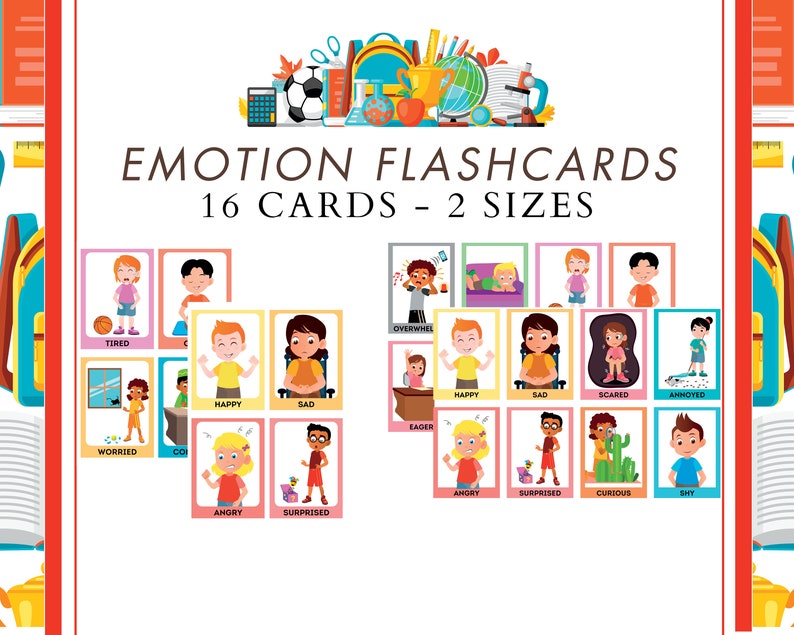 Emotion Flashcards Montessori Activity for Children Home - Etsy