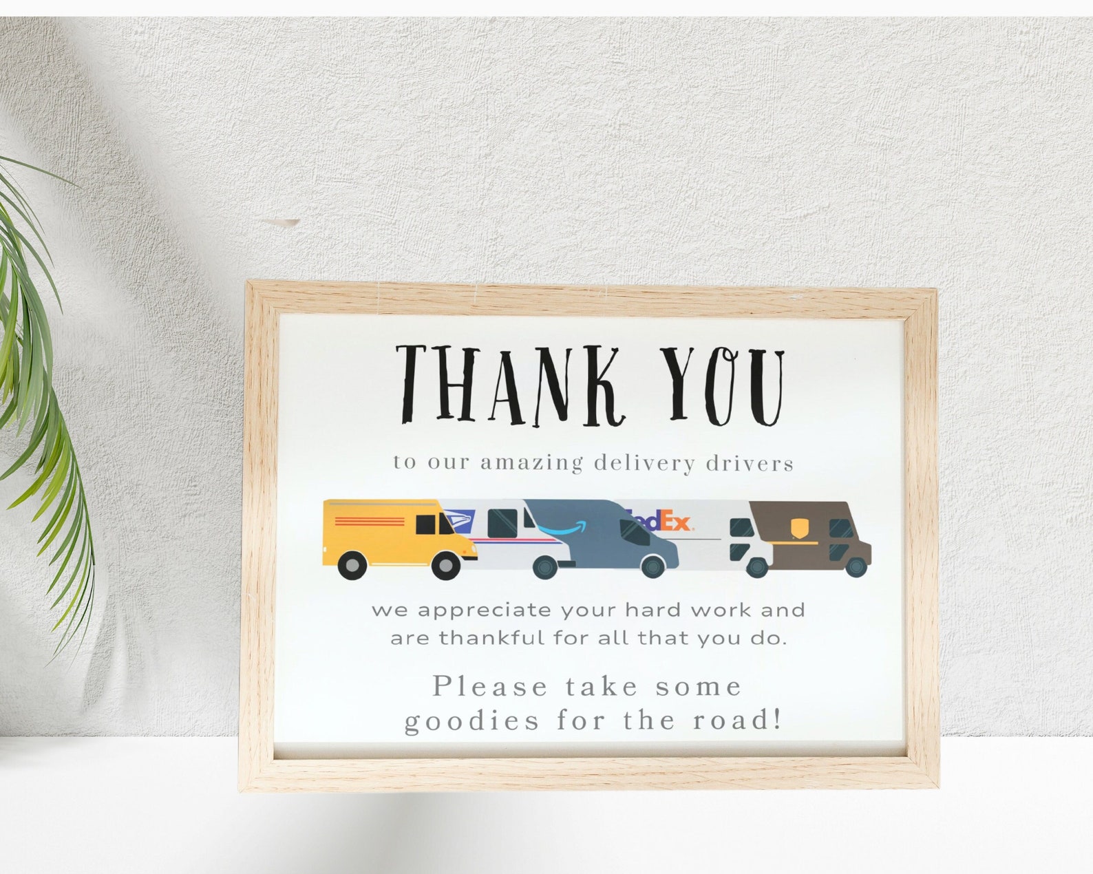 Delivery Driver Thank You Poster | Delivery Driver Snack Sign | Treat ...