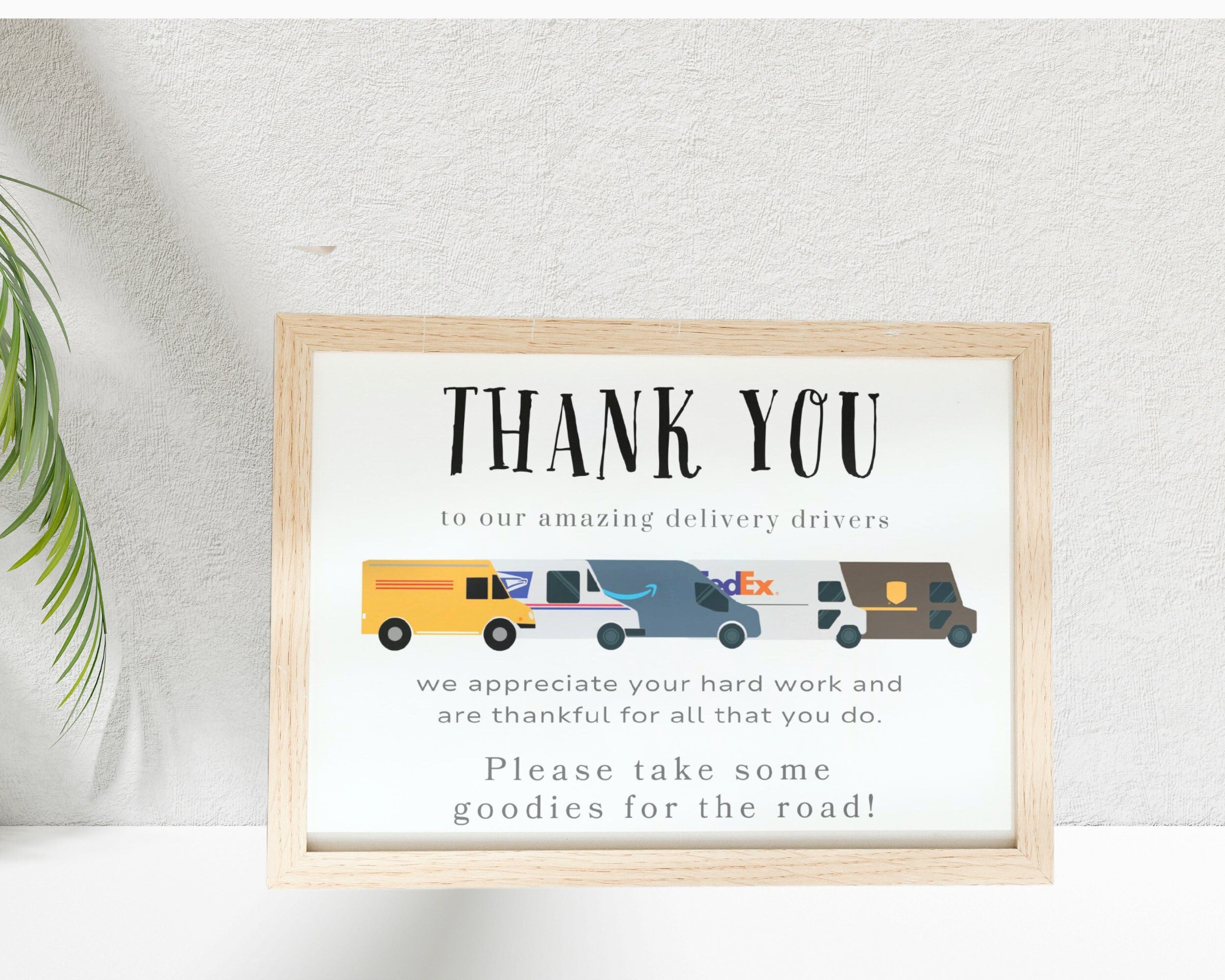 Delivery Driver Thank You Poster | Delivery Driver Snack Sign | Treat ...