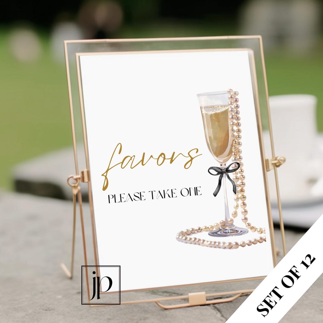 Editable Pearls and Prosecco Table Signs Bundle Champagne Bridal Shower ...