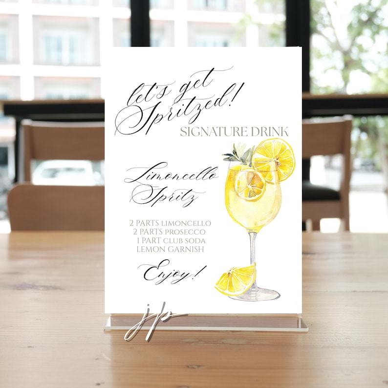Limoncello Spritz Signature Drink Sign Template Lemon Brunch Bar Menu ...