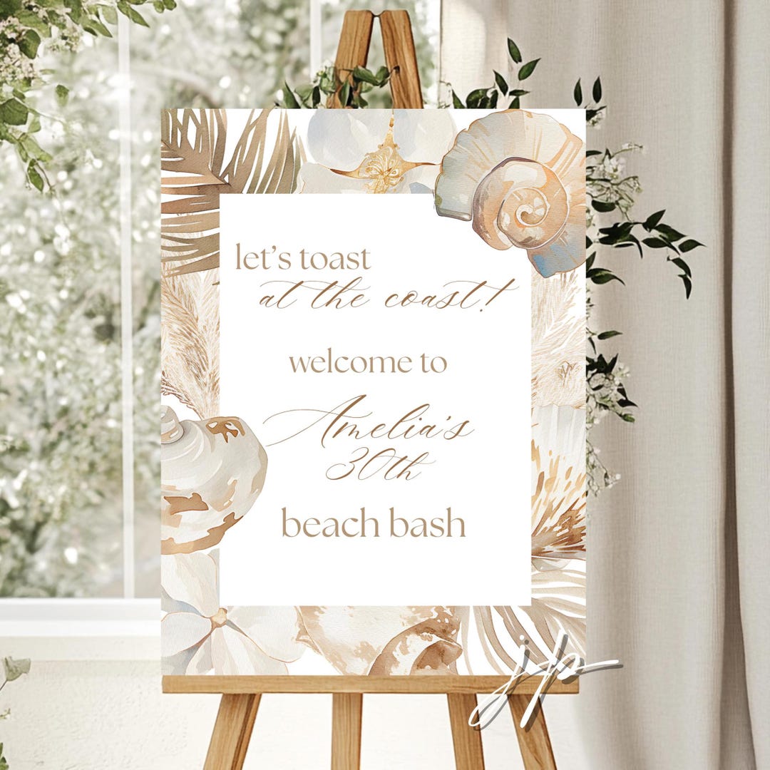 Toast at the Coast Welcome Sign Beach Theme Birthday Party Entrance ...