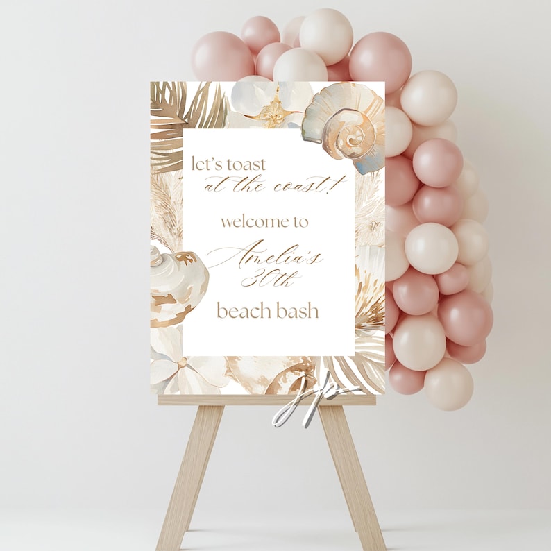 Toast at the Coast Welcome Sign Beach Theme Birthday Party Entrance ...
