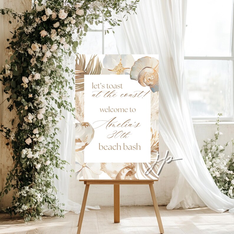 Toast at the Coast Welcome Sign Beach Theme Birthday Party Entrance ...