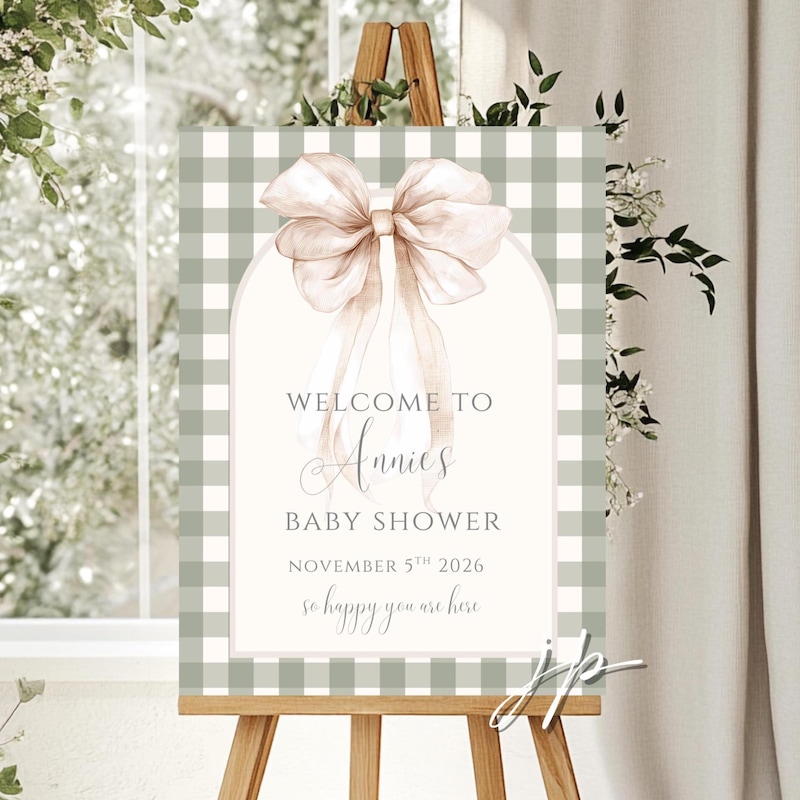 Green Bow on Linen Sign - Etsy