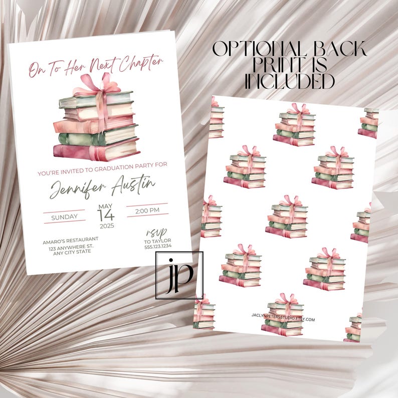 Editable Next Chapter Graduation Invitation Template Story Book Theme ...