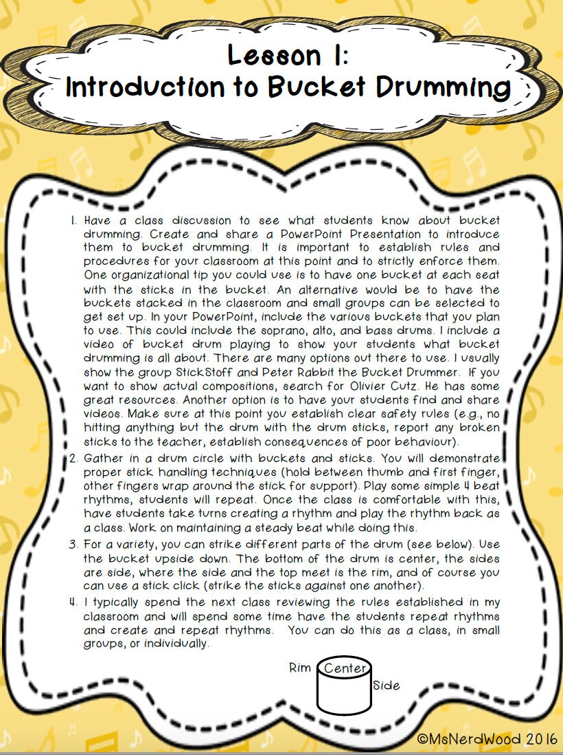 Bucket Drumming Unit (music) Teaching Resource - Etsy