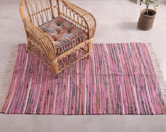 Handmade Chindi Rug Colorful Recycled Cotton Braided Carpet for Living ...