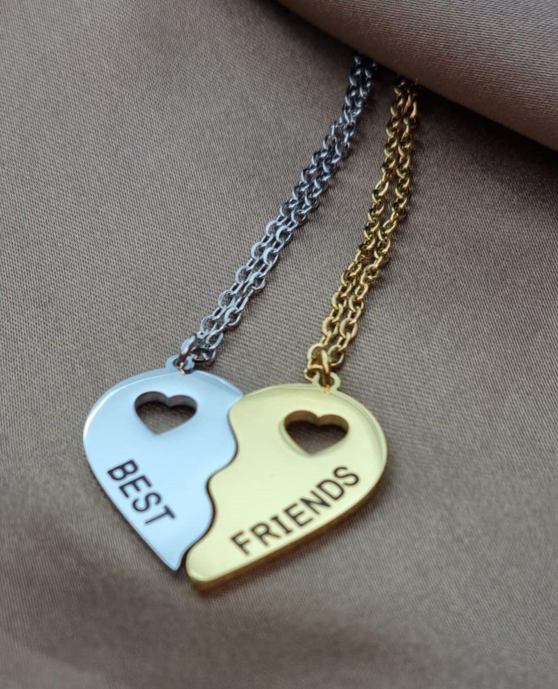 Best Friend Necklace Heart Halves Necklace Best Friend Necklace for 2 ...