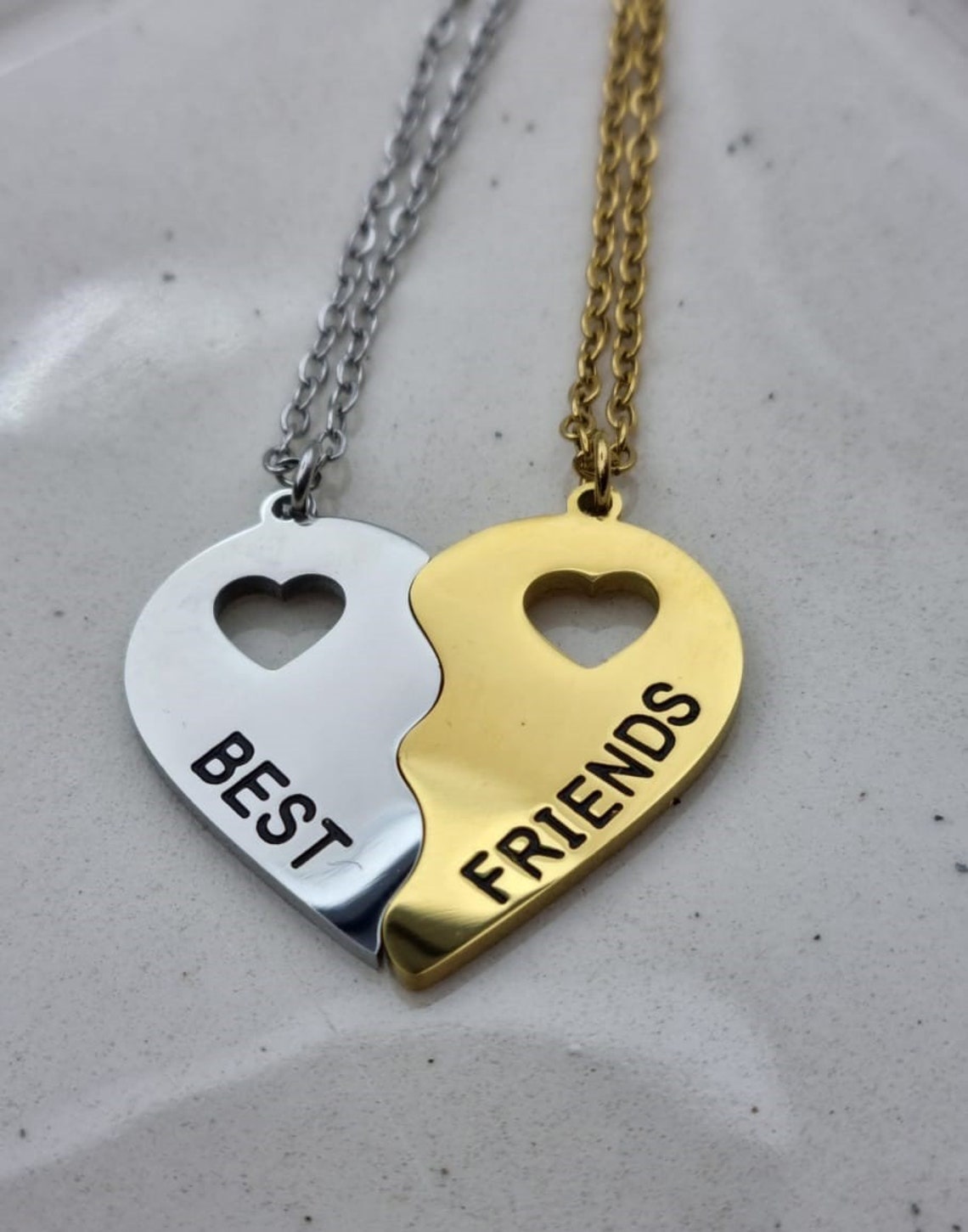 Best Friend Necklace Heart Halves Necklace Best Friend Necklace for 2 ...