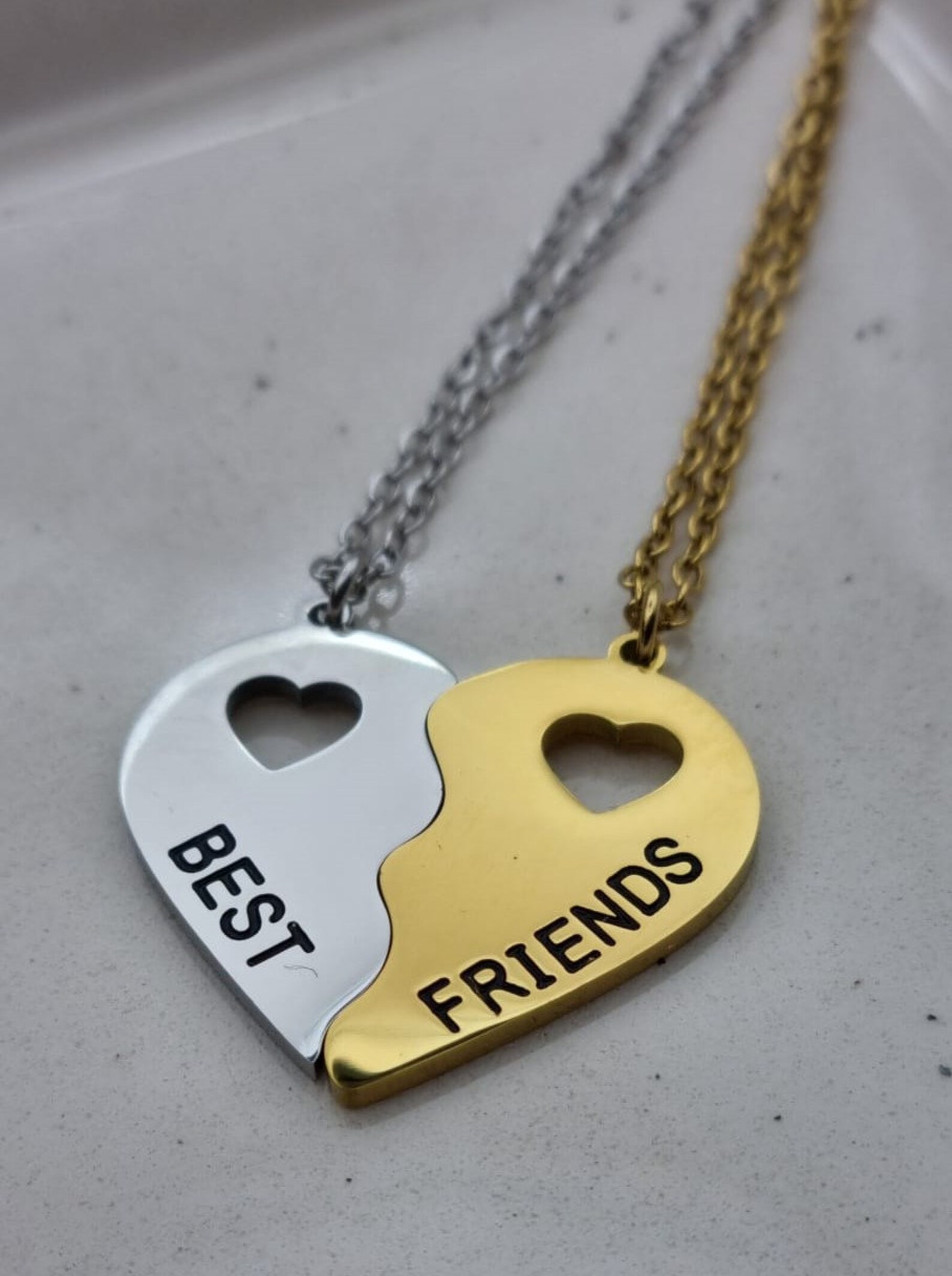 Best Friend Necklace Heart Halves Necklace Best Friend Necklace for 2 ...