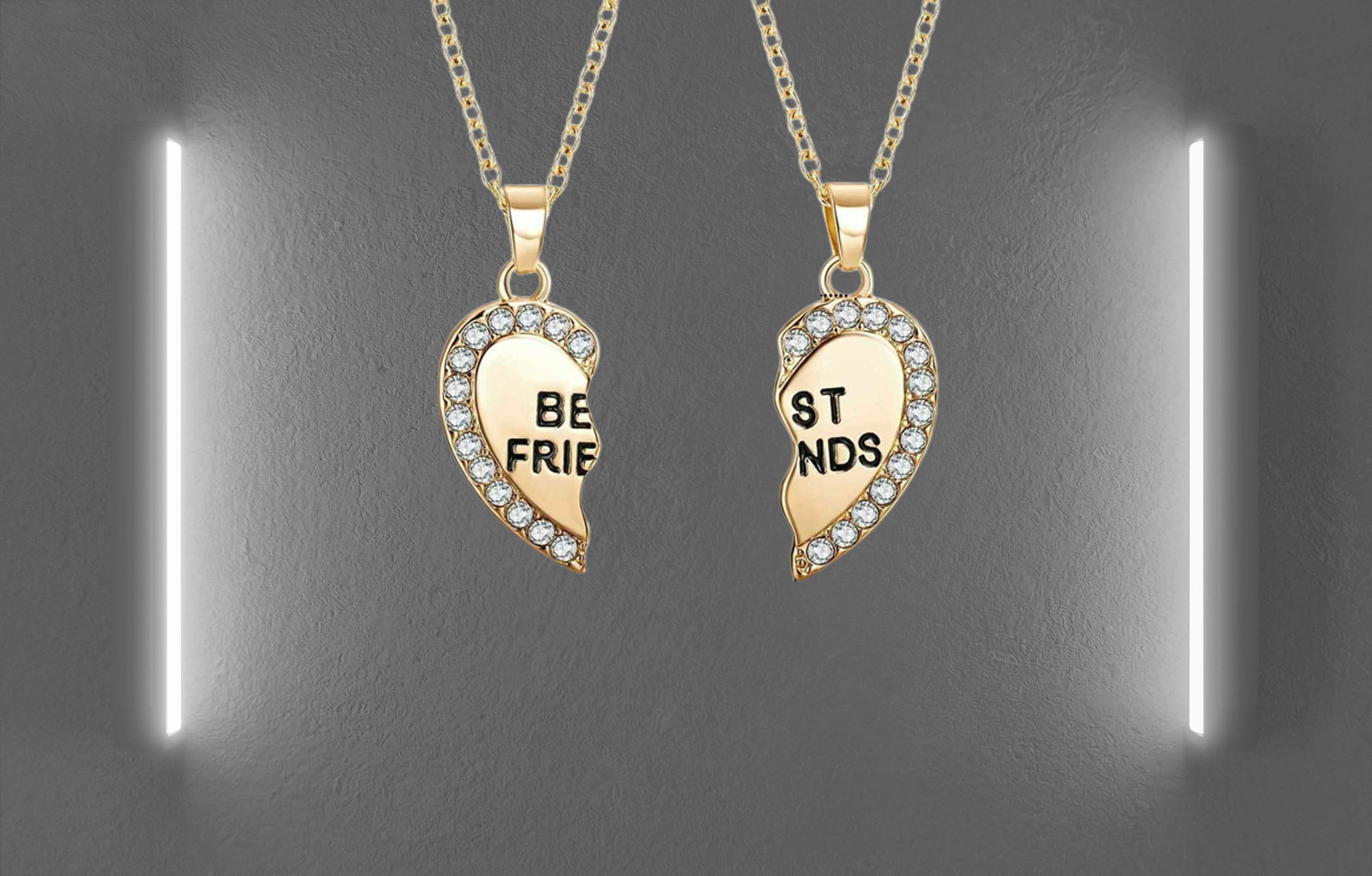 Best Friend Necklace Jewelry for Two Two Halves of a Whole Heart ...