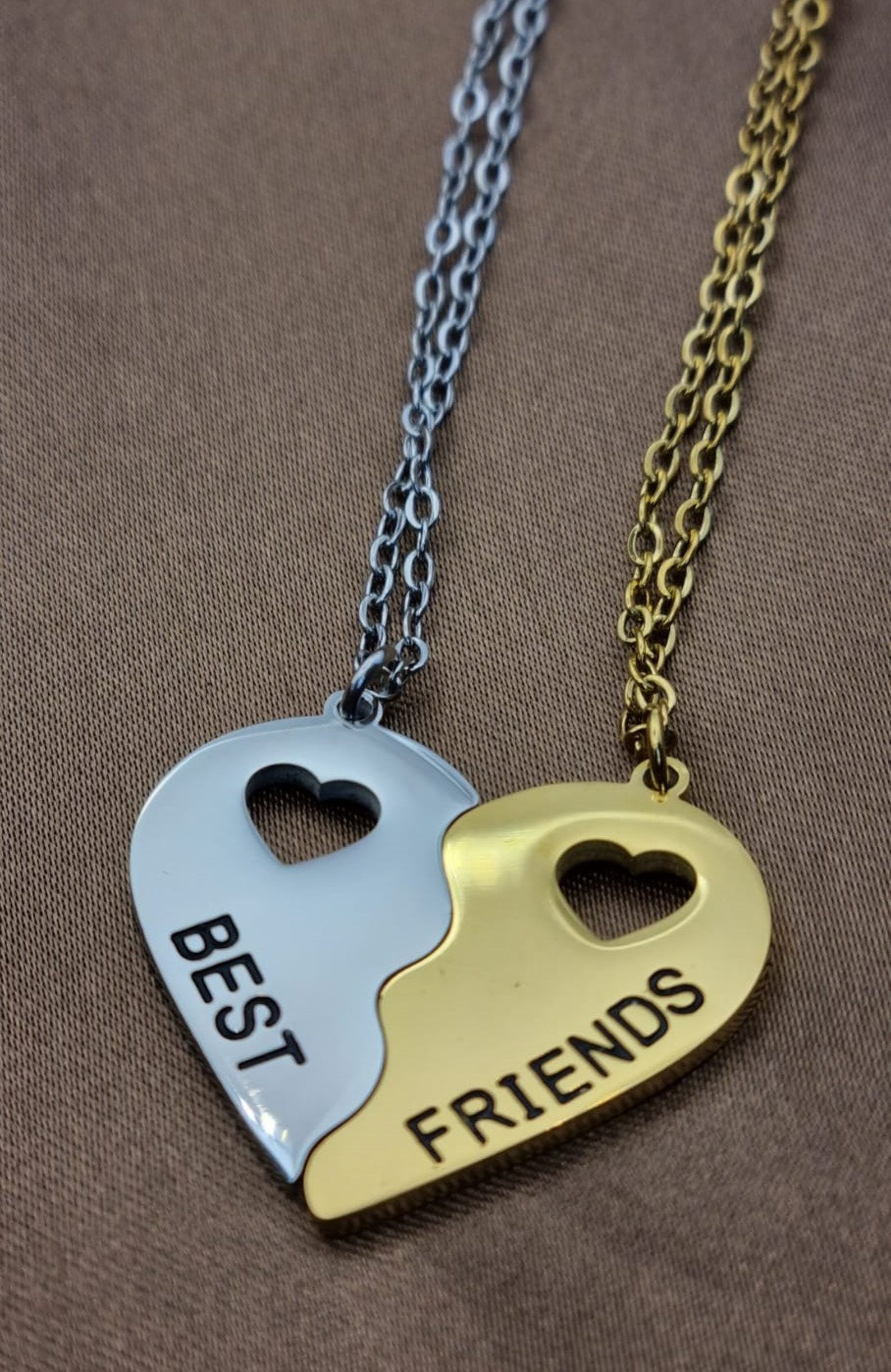 Best Friend Necklace Heart Halves Necklace Best Friend Necklace for 2 ...