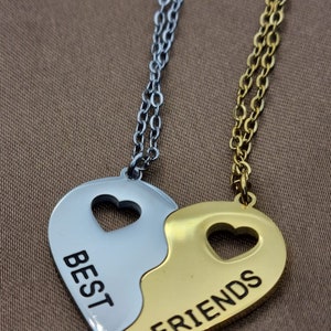 Best Friend Necklace Heart Halves Necklace Best Friend Necklace for 2 ...