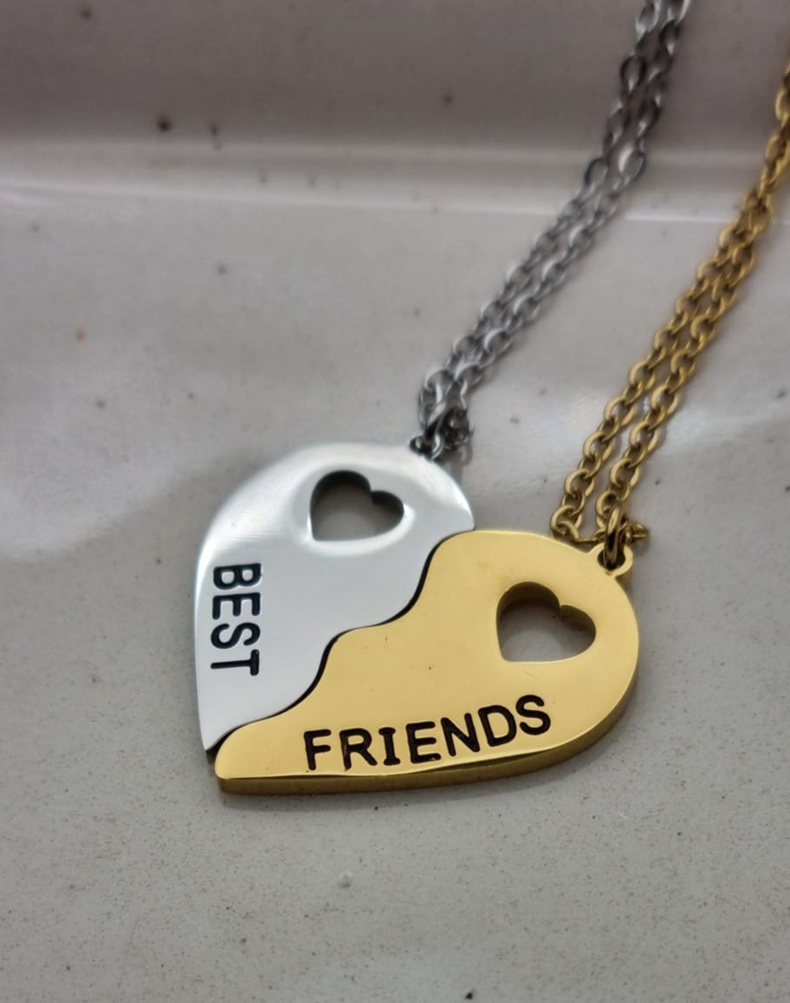 Best Friend Necklace Heart Halves Necklace Best Friend Necklace for 2 ...