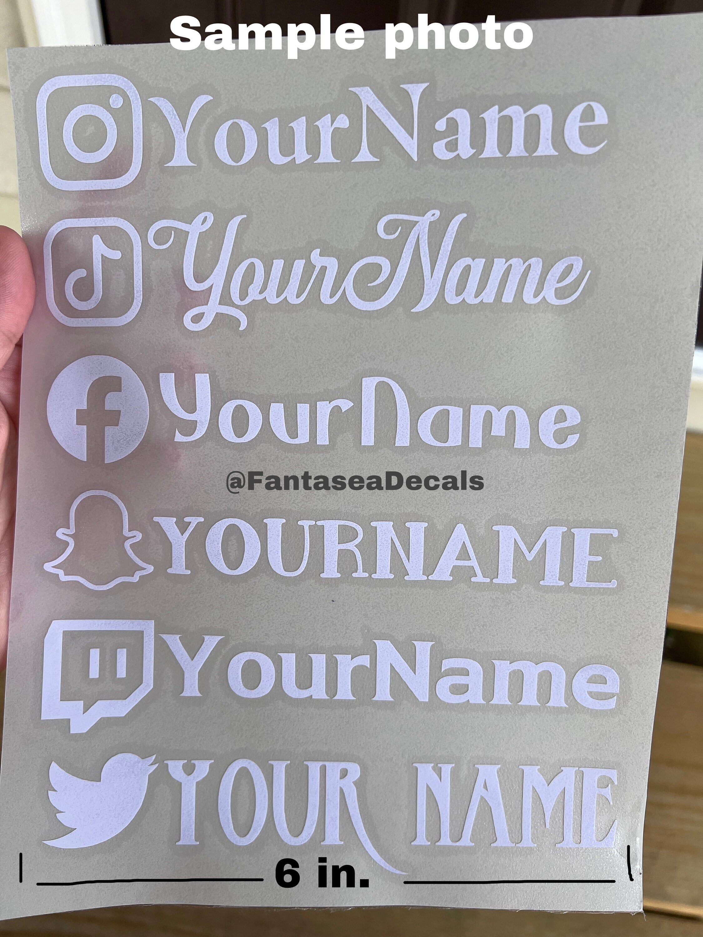 Custom Social Media Decal Sticker - Etsy
