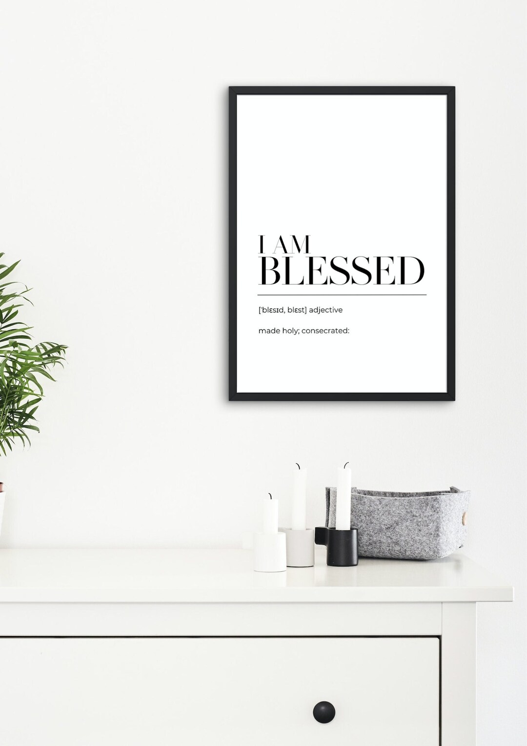 Christian Wall Art, Positive Affirmation, I Am Blessed, Minimalist ...