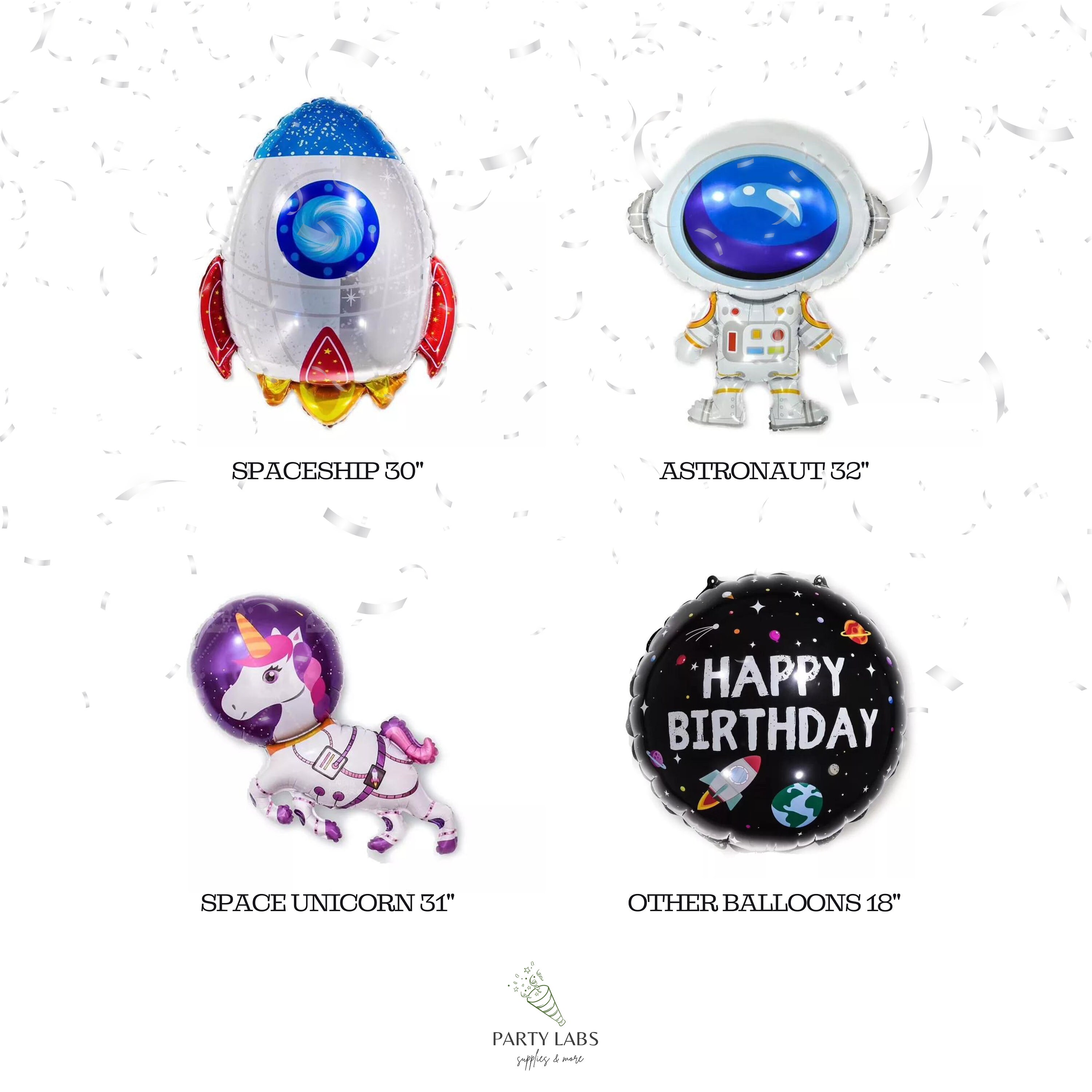 Outer Space Party Birthday Balloon Set for Kids Space Themed Party Foil ...