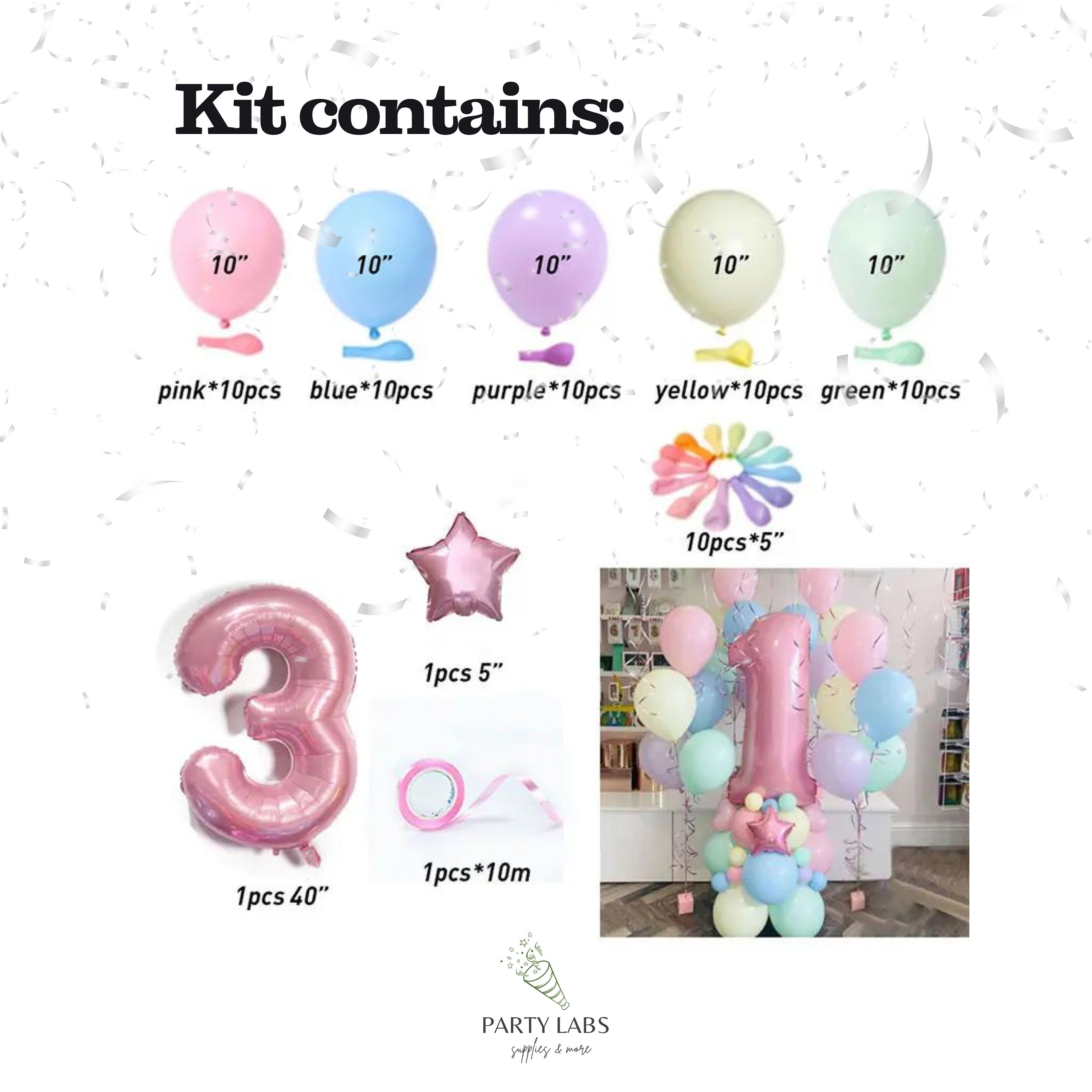 Birthday Pastel Balloon DIY Kit Birthday Party Balloon Decoration for ...