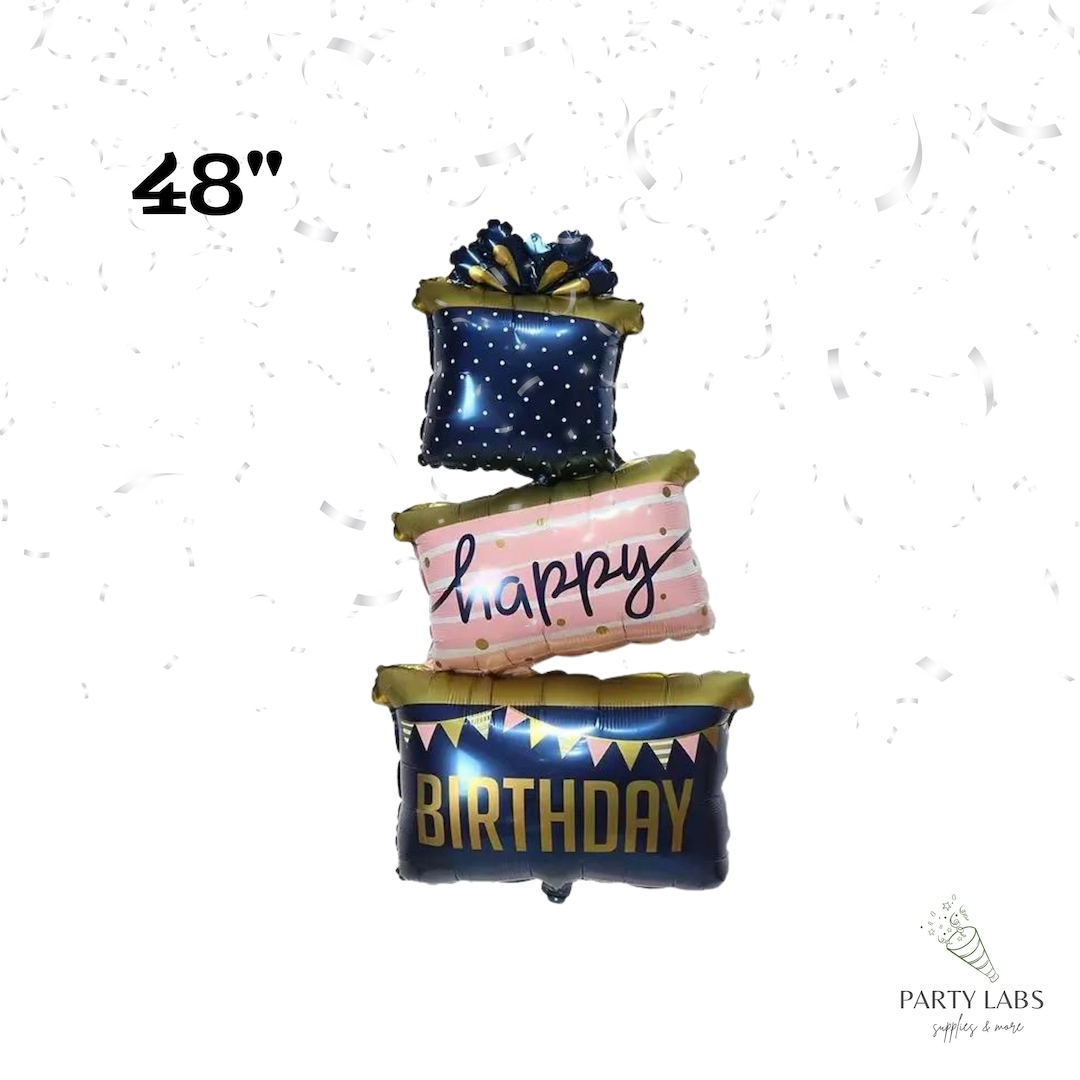 48 Inch Jumbo Birthday Gift Stacker Balloon | Mylar Foil Balloon ...