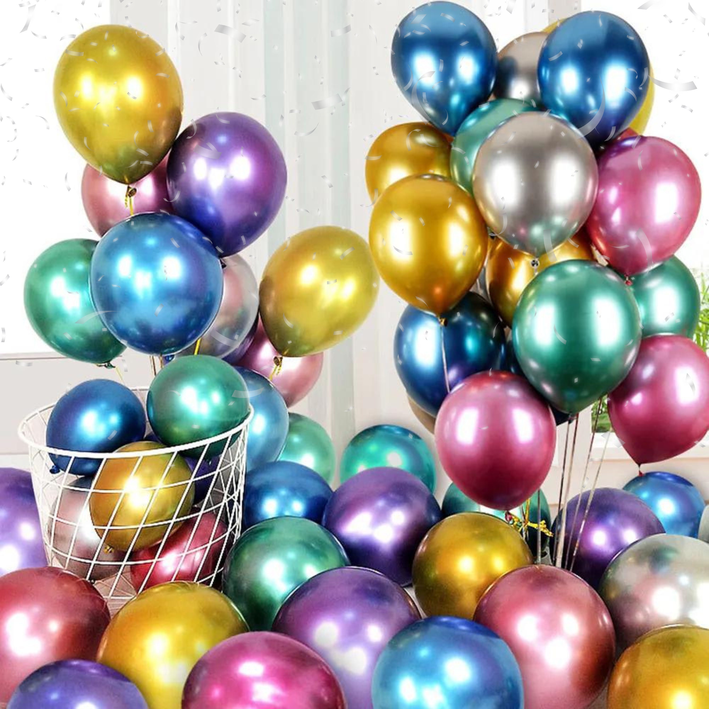 12" Chrome Metallic Balloons | Custom Color Balloons | Birthday Party ...