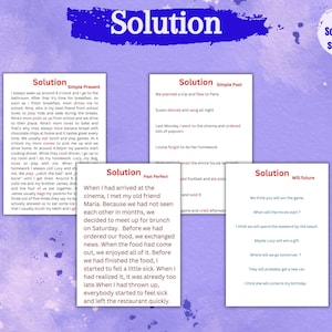 English Tenses. Back to School Printable Learning Sheets With ...