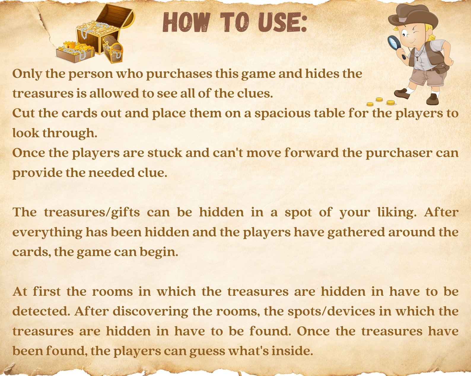 Indoor Treasure Hunt, Birthday Treasure Hunt, Printable Games for Kids ...