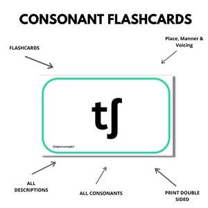 Phonetics Consonant Flashcards | Phonetics Practice Flashcards ...