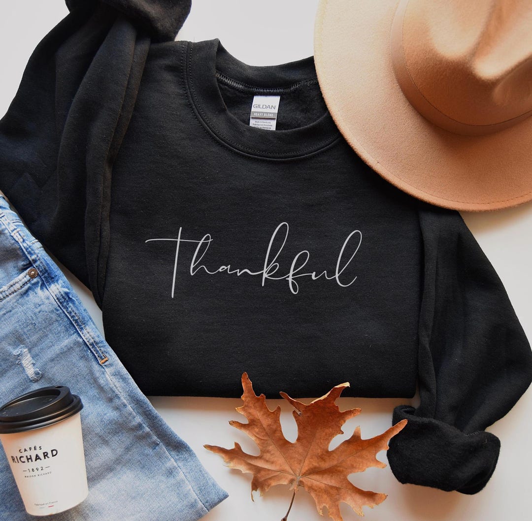 Cute Thankful Sweater | Holiday Top Long Sleeve | Thanksgiving Sweater ...