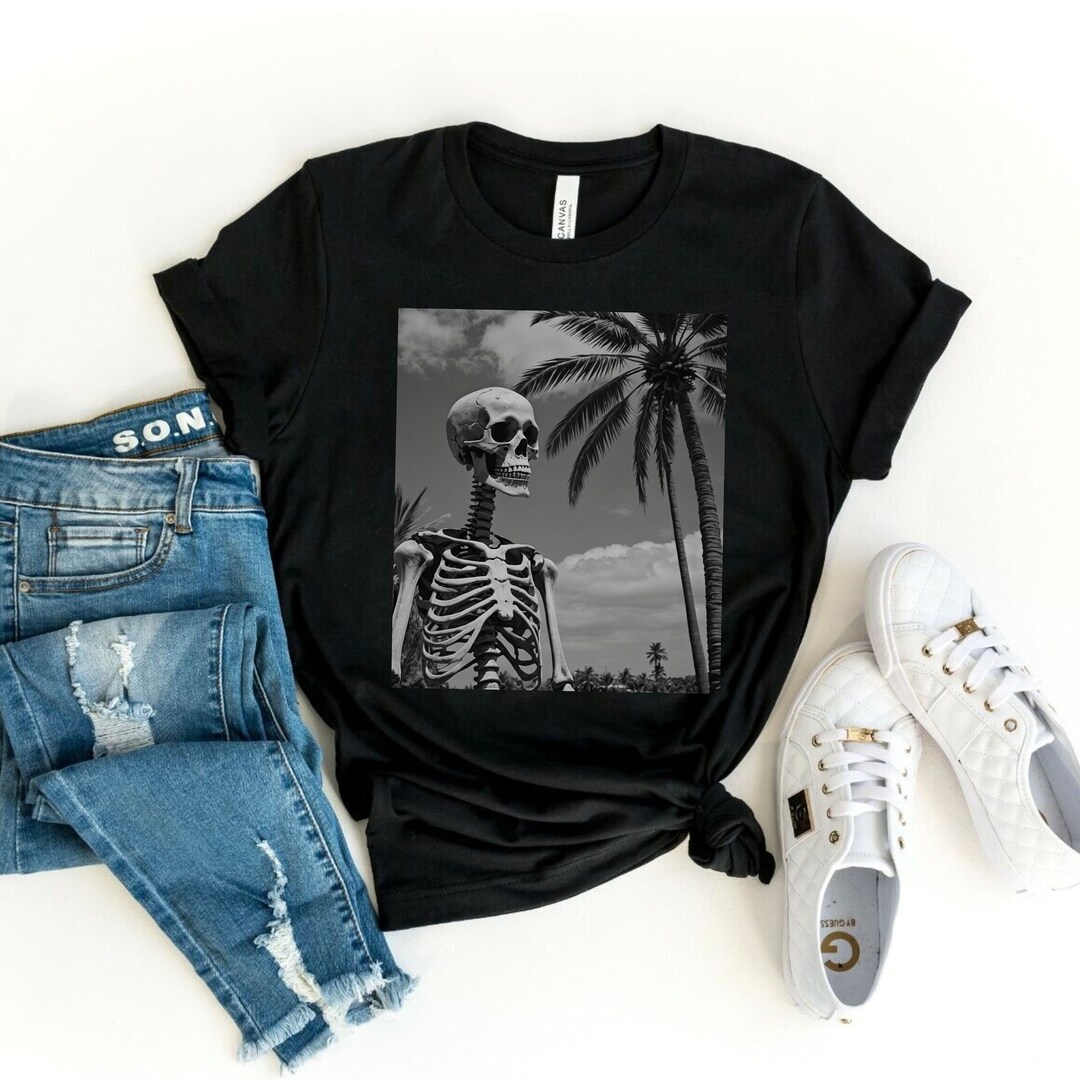 Skeleton Palm Tree Shirt | Adult & Youth Sizes | Vacation | Halloween ...